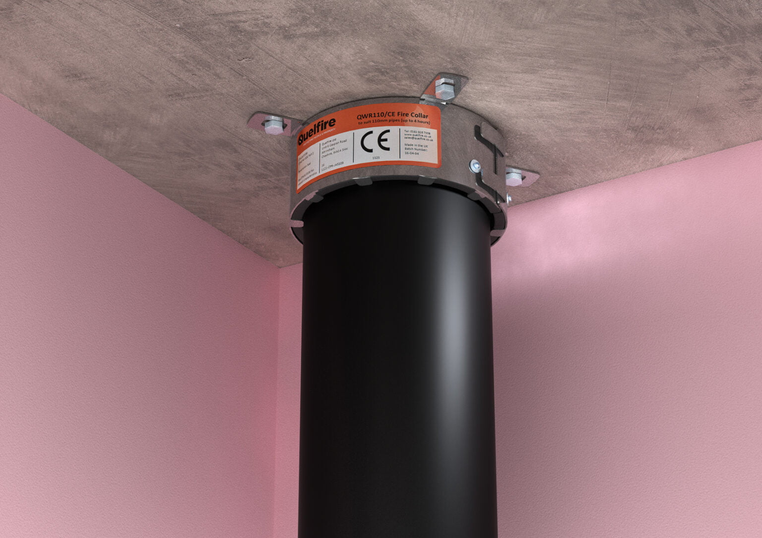 Intumescent QWR Fire Collars by Quelfire - International Passive Fire Ltd